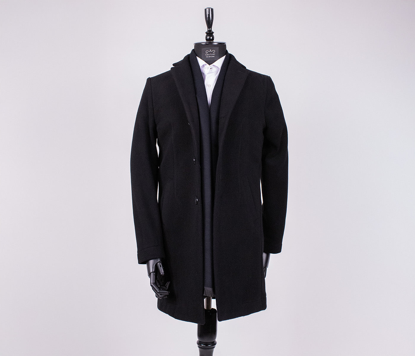Pardesiu barbati negru, PAR002 – coutureforgentlemen.ro